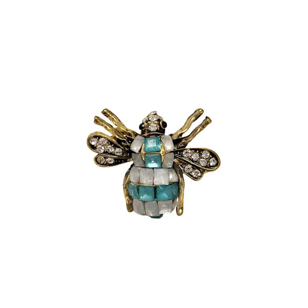 200860B Crystal Bee Brooch – Gold-Tone with Blue Details | SHSales ...