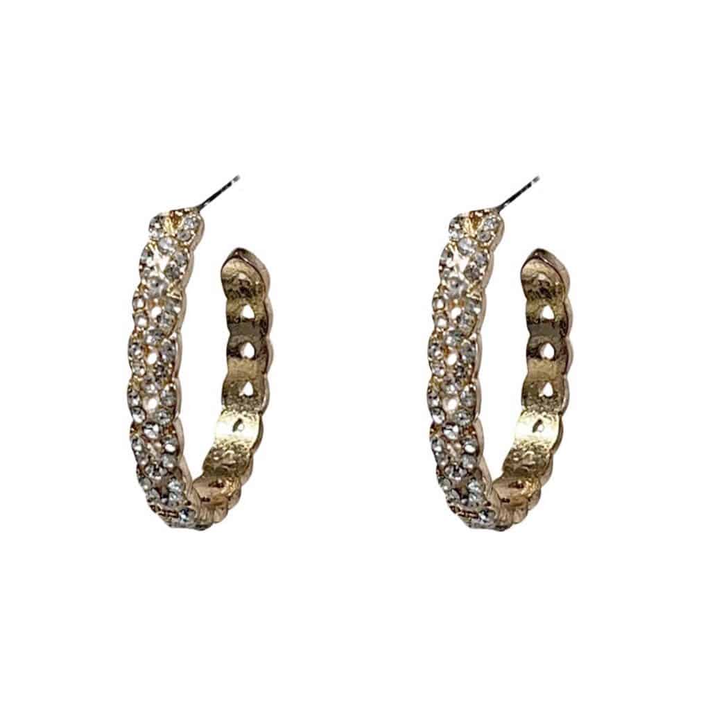 205851G Celine Crystal Hoop Earrings – Gold Tone | SHSales Jewellery ...
