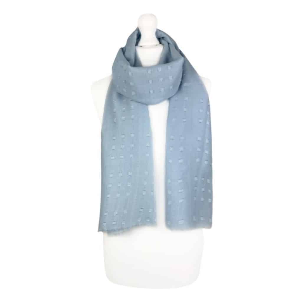 SHPM786 Carrée Textured Soft Blue Scarf | SHSales Jewellery & Scarves ...