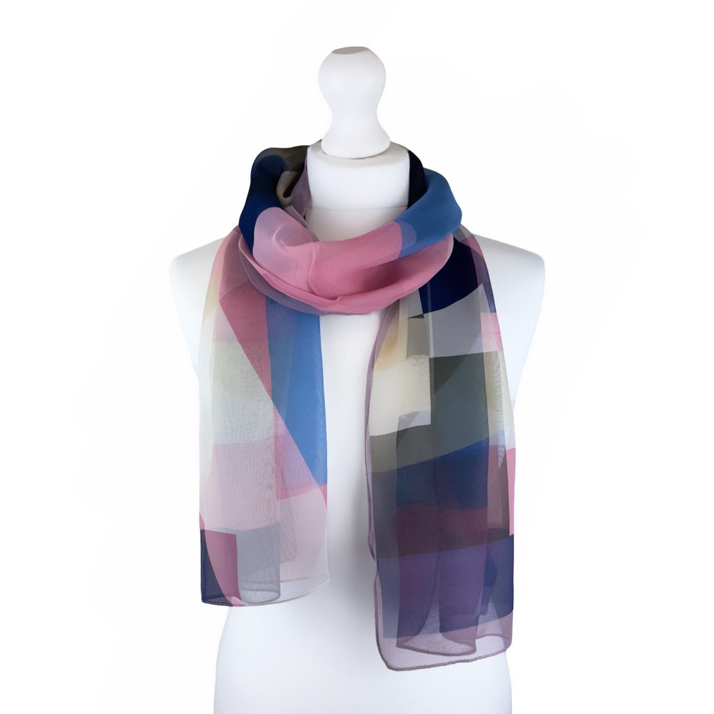 SHCH1106 Summer Cubic Print Chiffon Scarf (3 Assorted Colours ...