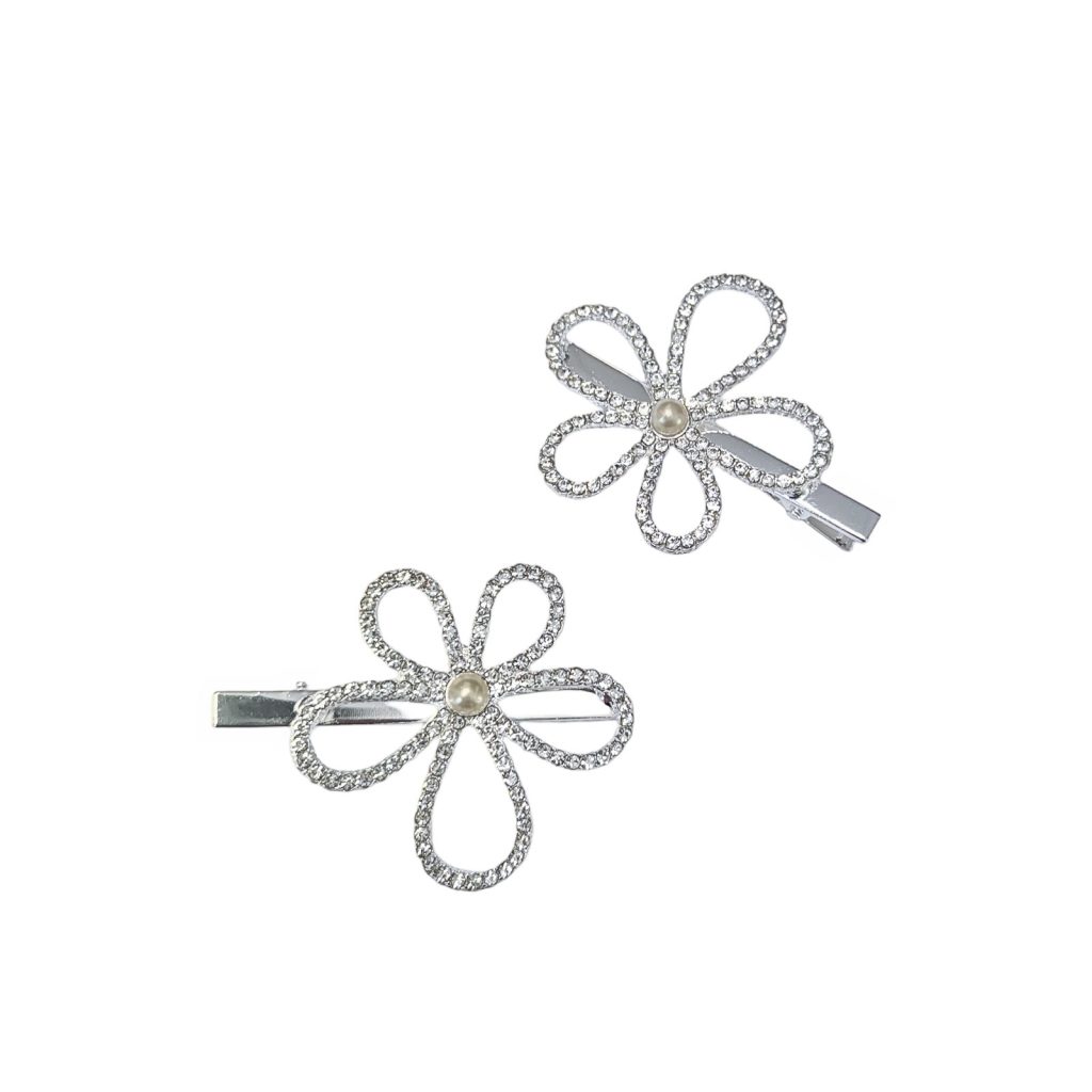 SH0028 Daisy Design Diamanté Crystal & Faux Pearl Hair Slides (Sold in ...