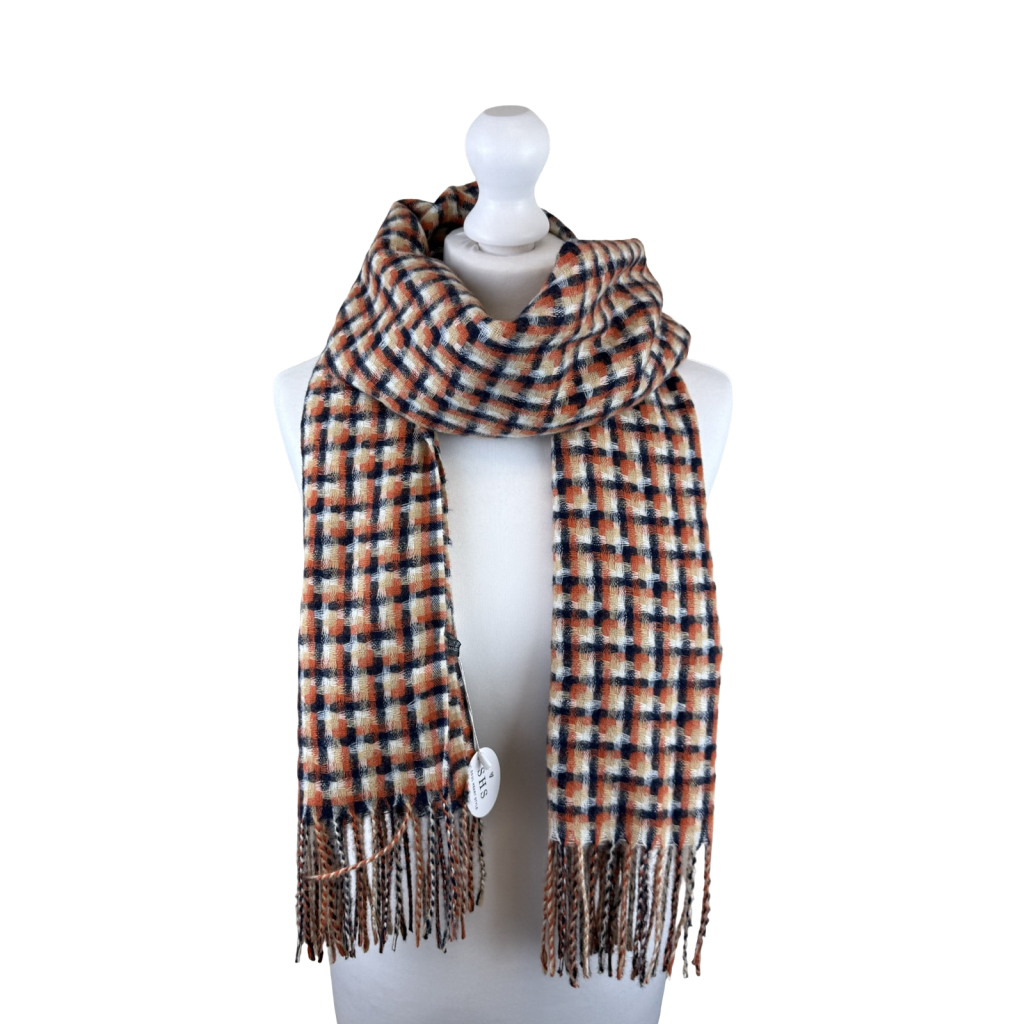 SHSF1394 Ultra Soft Textured Bouclé Check Print Scarf (2 Assorted ...