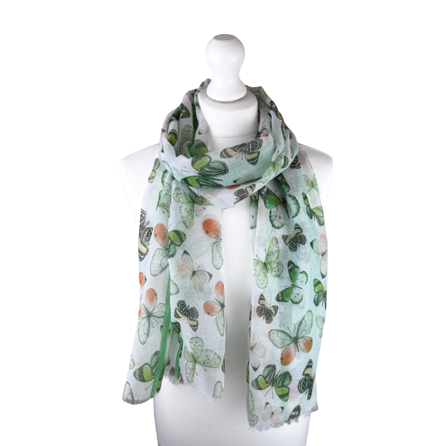 SHLP1593 Beautiful Butterfly Border Print Scarf (3 Assorted Colours ...