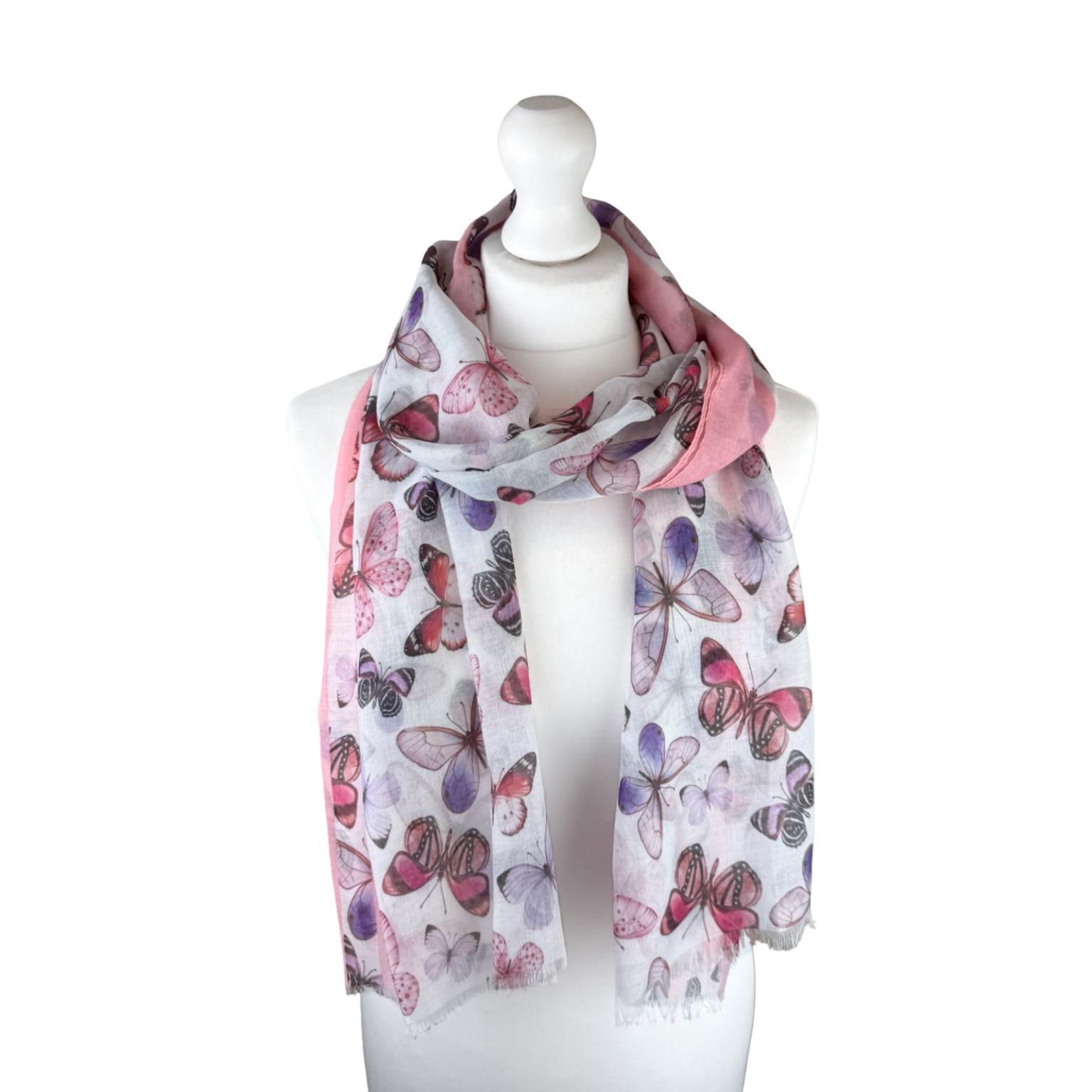 SHLP1593 Beautiful Butterfly Border Print Scarf (3 Assorted Colours ...