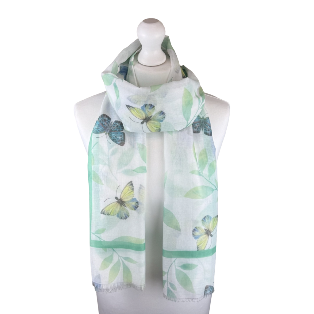 SHLP1594 Elegant Summer Butterfly Print Scarf (3 Assorted Colours ...