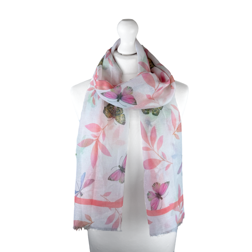 SHLP1594 Elegant Summer Butterfly Print Scarf (3 Assorted Colours ...