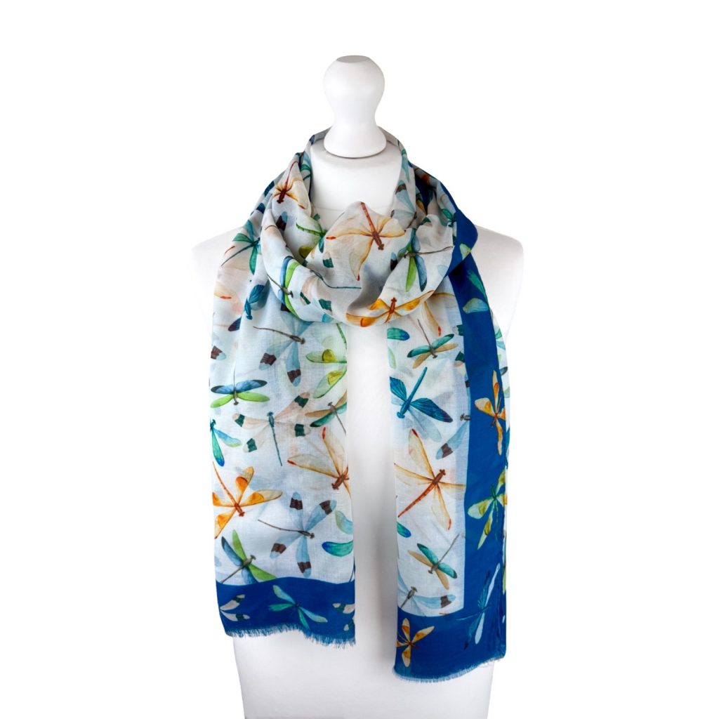 SHLP1626 Summer Dragonfly Border Print Scarf (Colour as shown ...